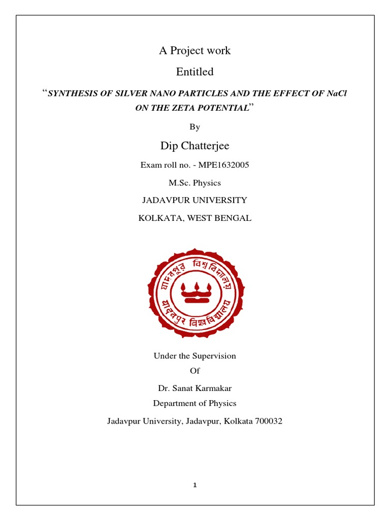 A MSC Physics Project | PDF | Electrophoresis | Nanoparticle