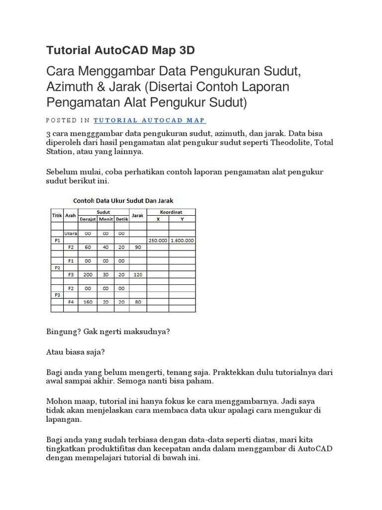 Tutorial AutoCAD Map 3D | PDF | Metode & Bahan Ajar | Teknologi & Rekayasa