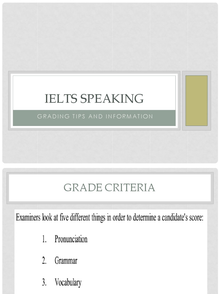 IELTS Speaking Grading Tips | PDF | Career & Growth