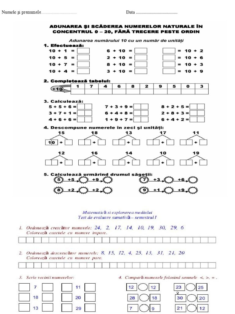 Fise Clasa 1 Mate by Nico PDF | PDF