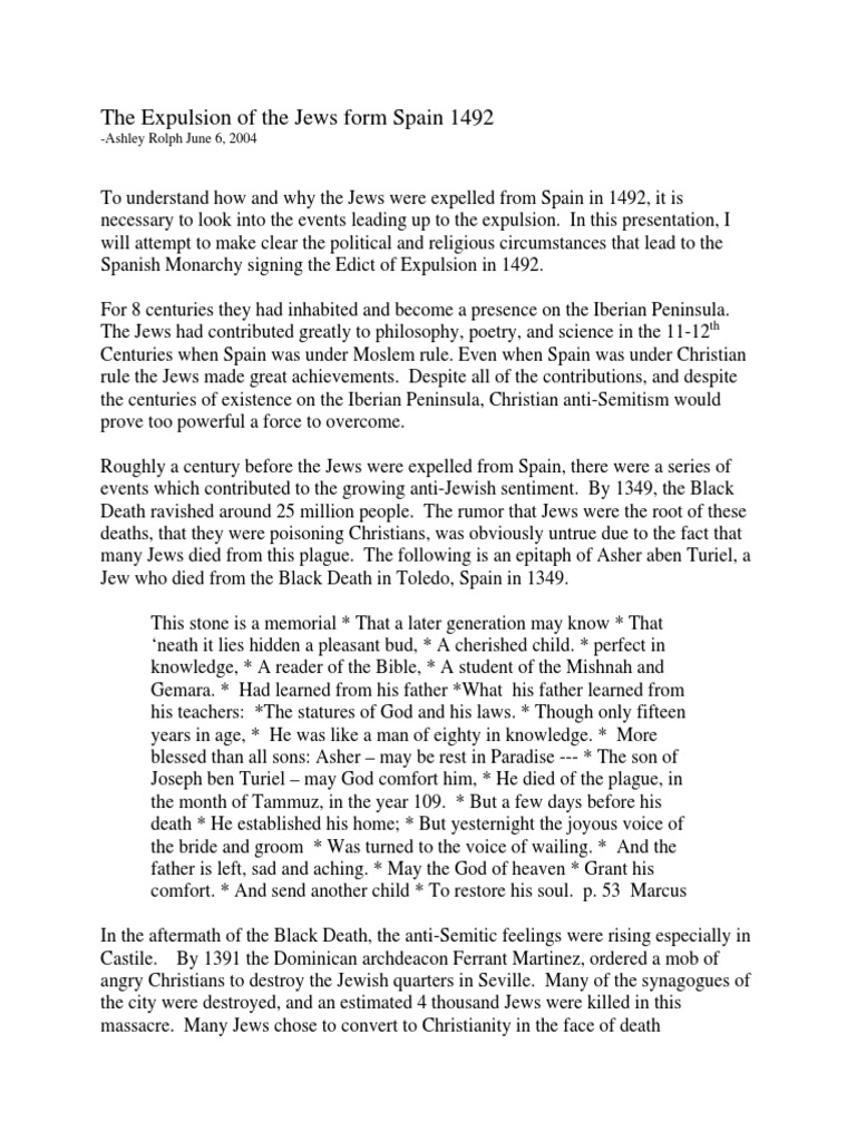 Jews in Spain: The 1492 Expulsion | PDF | Spanish Inquisition | Moors