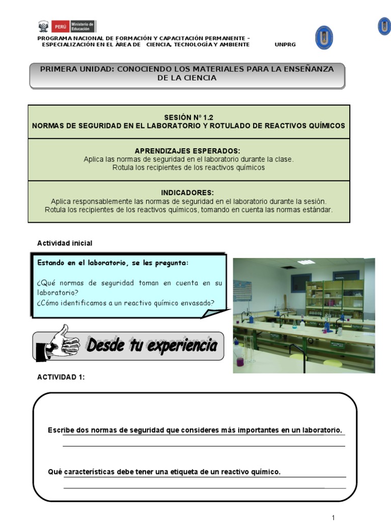 Normas De Seguridad En El Laboratorio De Ciencias