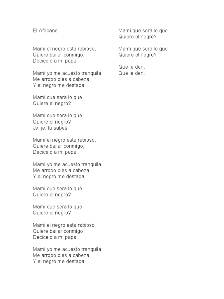 El Africano Letra PDF | PDF