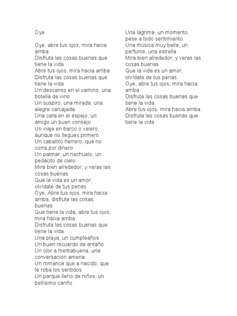 Oye Letra | PDF