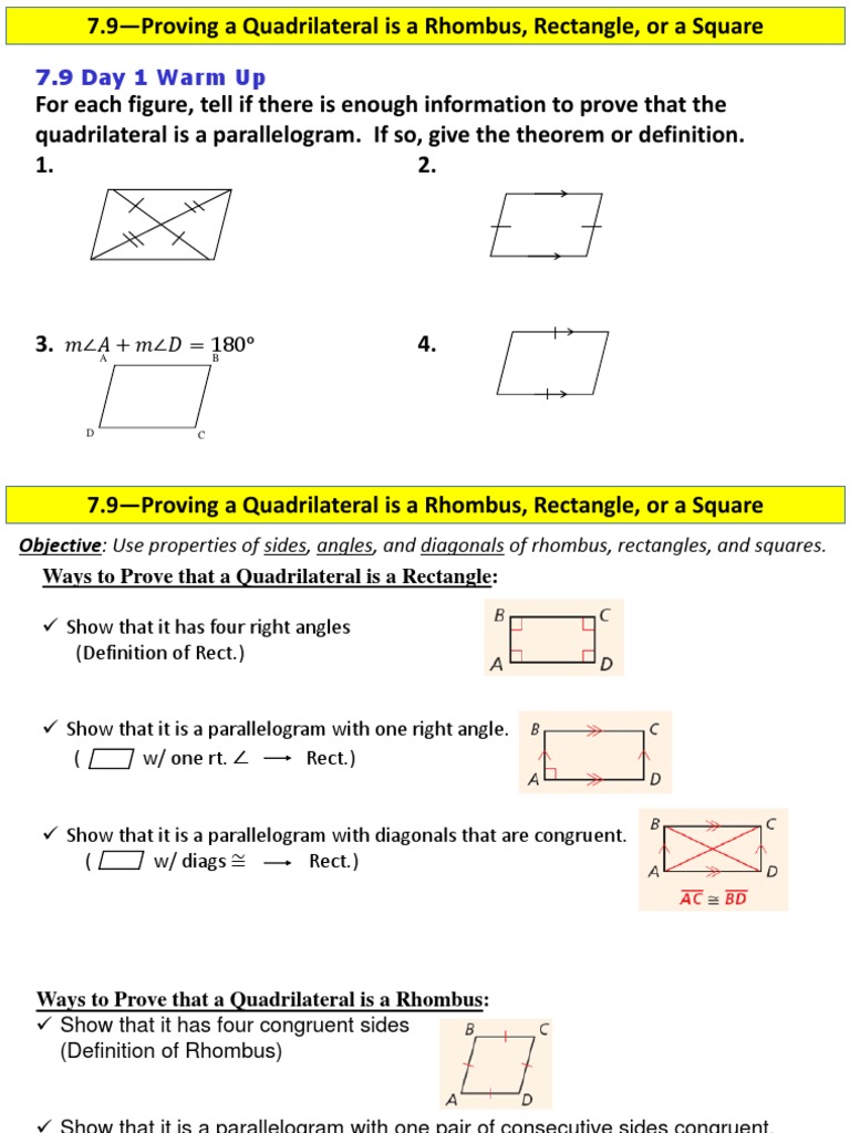 Proving A Quadrilateral | PDF | Rectangle | Elementary Geometry