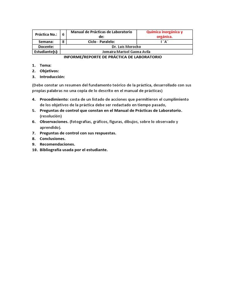 Formato Informe de Practicas | PDF
