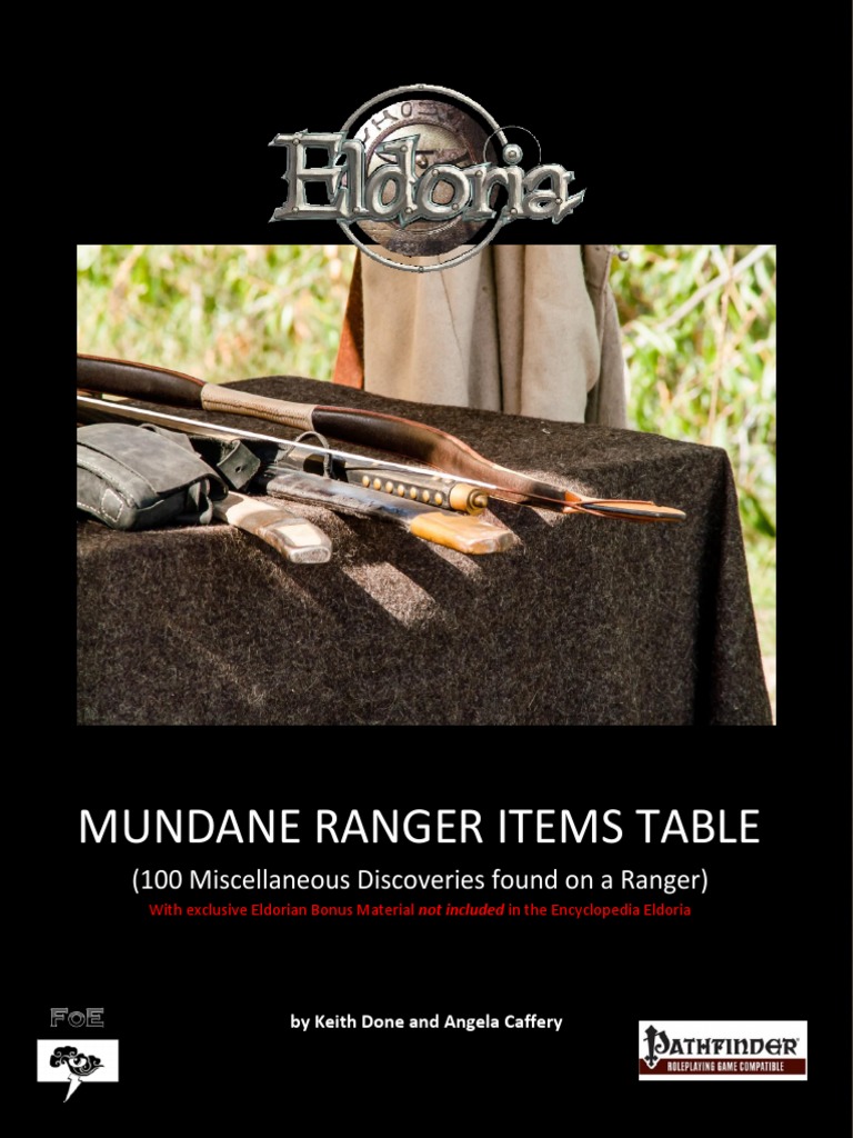 Mundane Ranger Items Tables | PDF | Insects | Hunting