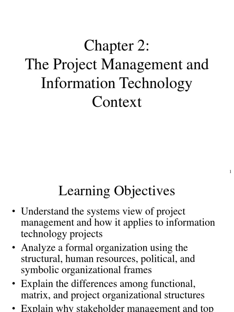 The Project Management and Information Technology Context | PDF | Software Development Process ...