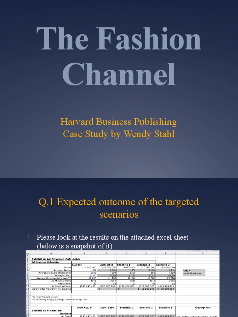 The Fashion Channel: Harvard Business Publishing Case Study by Wendy ...
