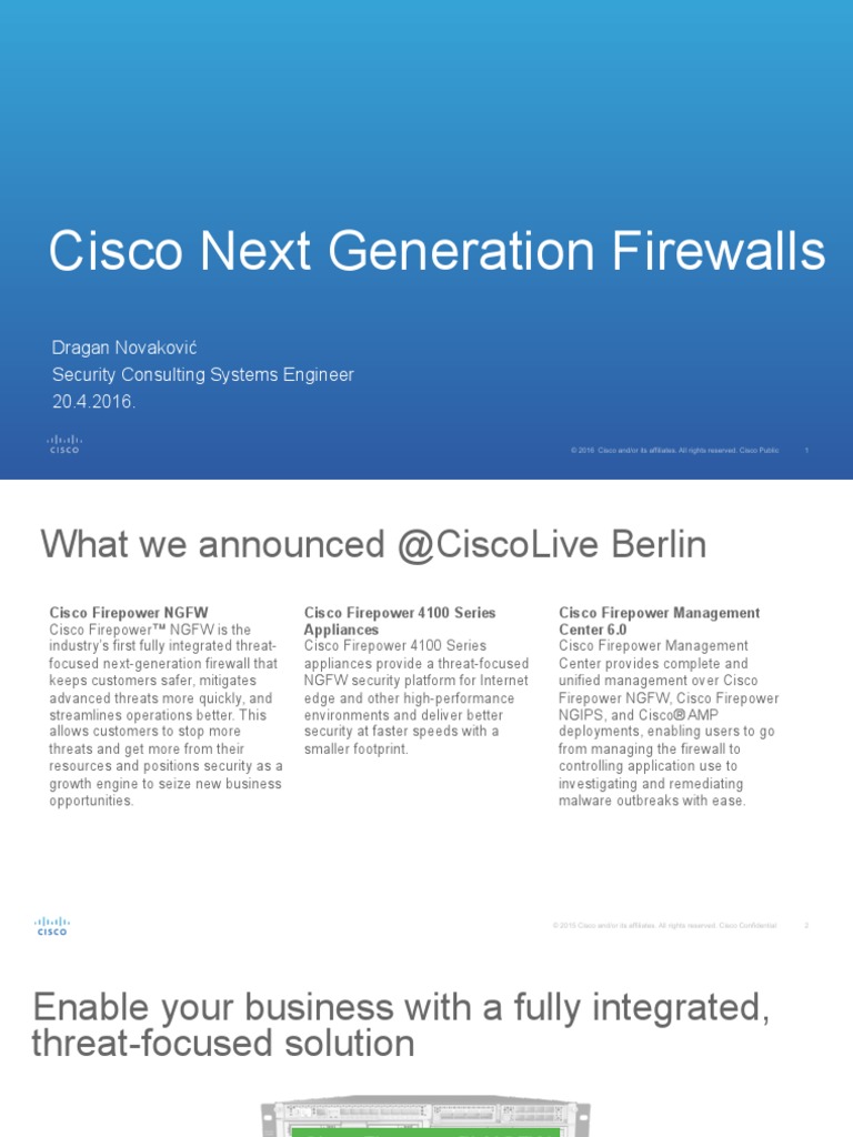 Cisco Next Generation Firewalls | PDF | Cisco Systems | Network ...