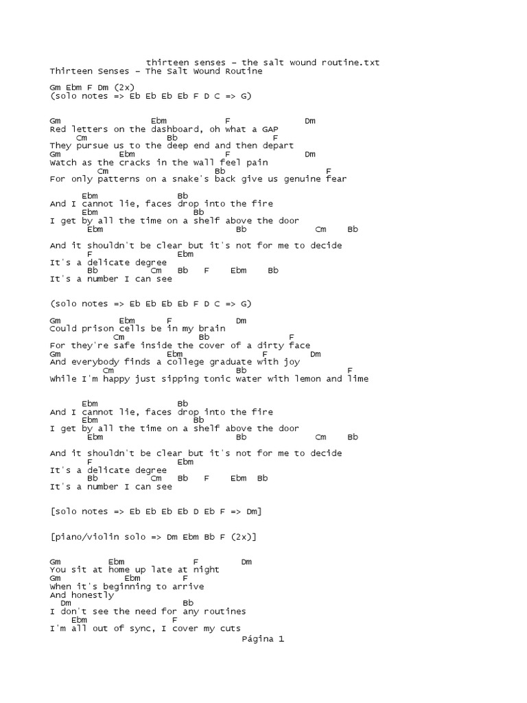 Thirteen Senses: The Salt Wound Routine | PDF | Nature