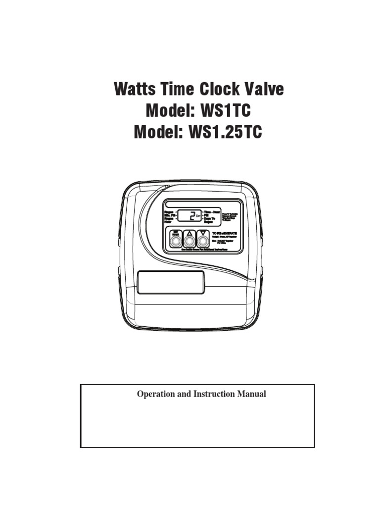 Time Clock Valve WS1TC, WS1.25TC Installation Instructions | PDF | Valve | Alternating Current