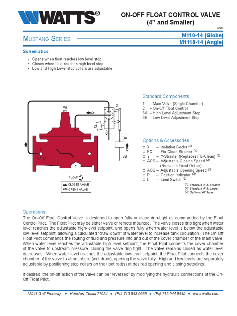 M110-14, M1110-14 Specification Sheet | PDF | Valve | Gas Technologies
