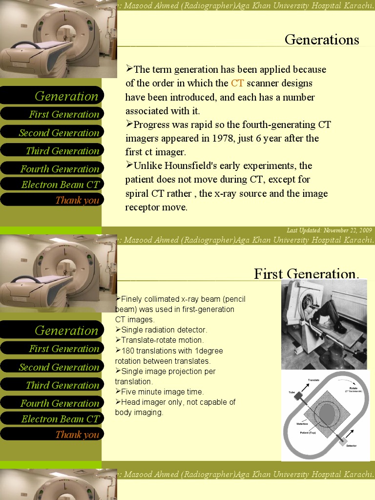 Generations of CT Scanners Explained | PDF | Radiography | Ct Scan