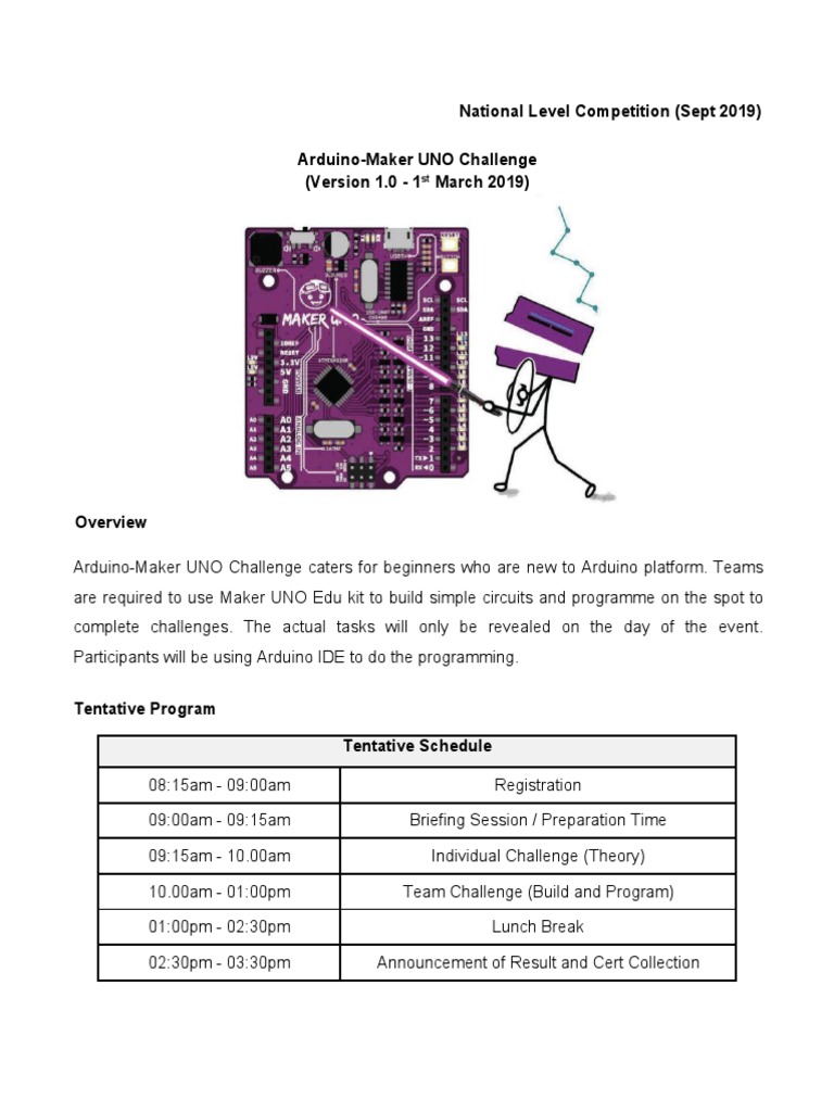 Game Rules - Arduino-Maker UNO Challenge 2019 (v1.0, Released On 1st ... Game Rules - Arduino-Maker UNO Challenge 2019 (v1.0, Released On 1st ...