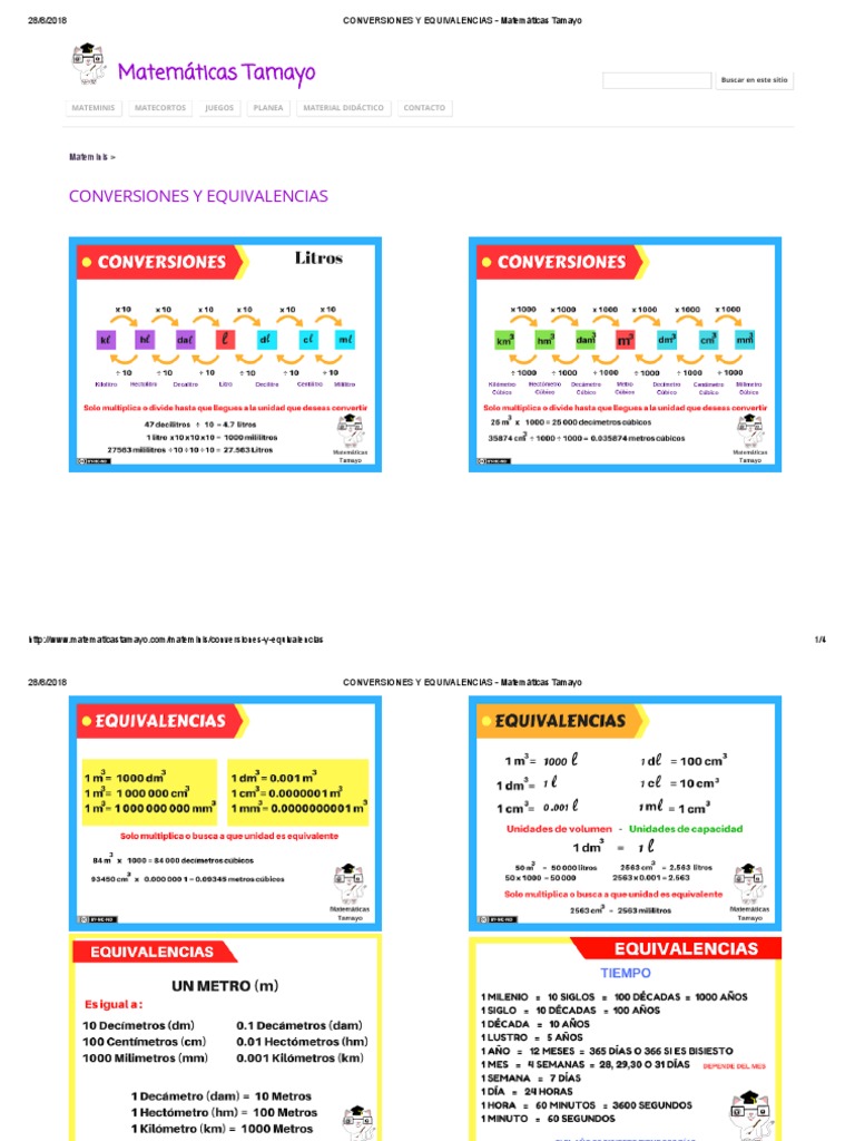 Conversiones y Equivalencias | PDF