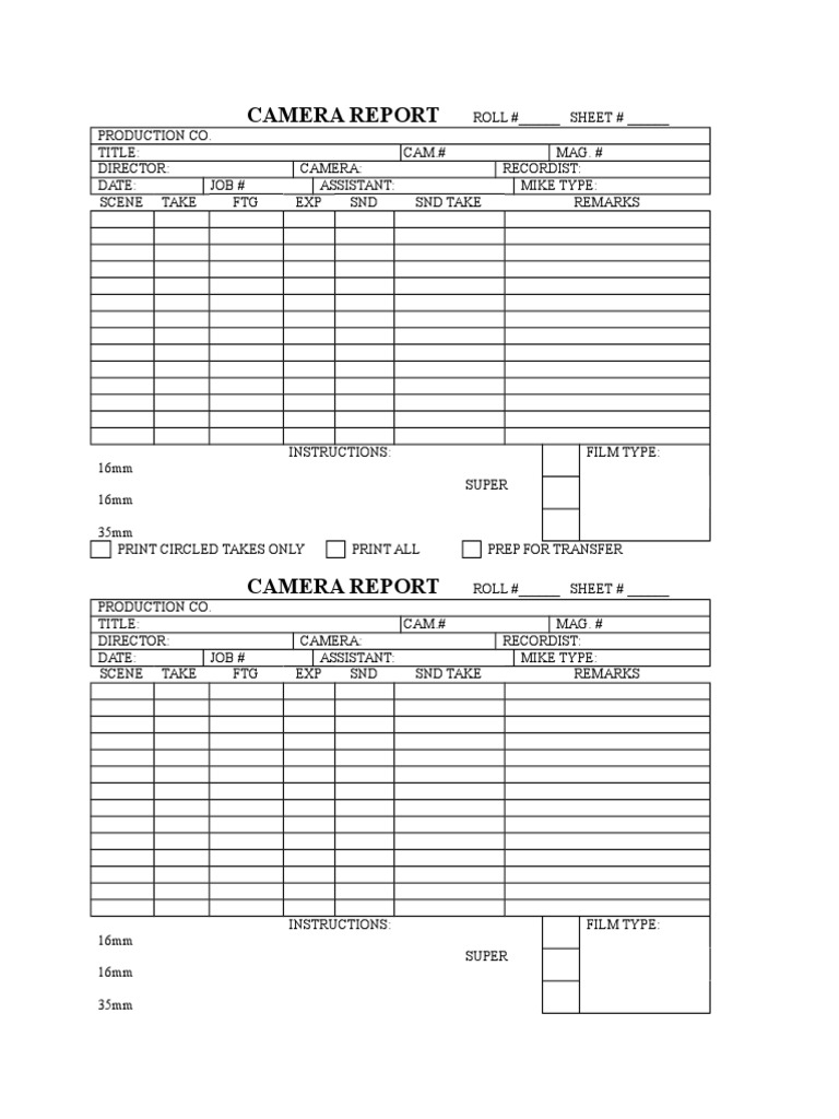 Camera Report | PDF