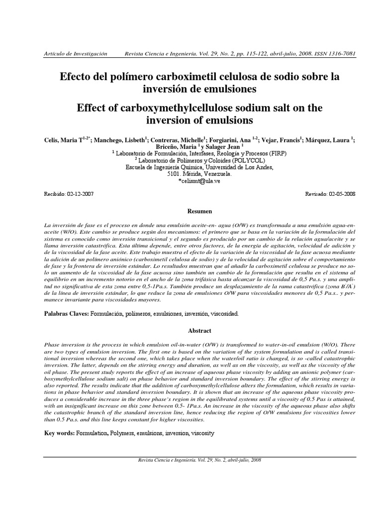 Inversión de Emulsiones | PDF | Fase (materia) | Tensioactivo