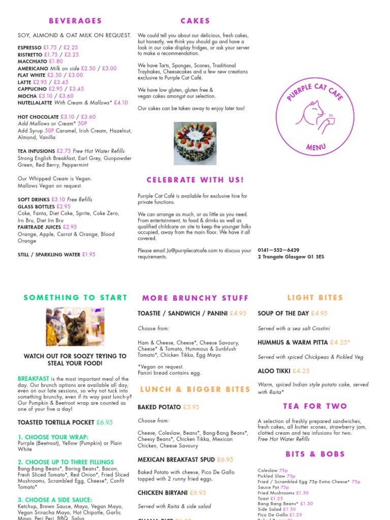 Cat Cafe Menu April | PDF | Coleslaw | Cuisine