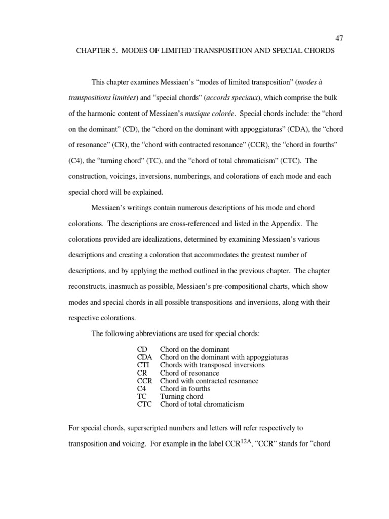 Chapter 05 Modes of Limited Transposition and Special Chords PDF | PDF ...