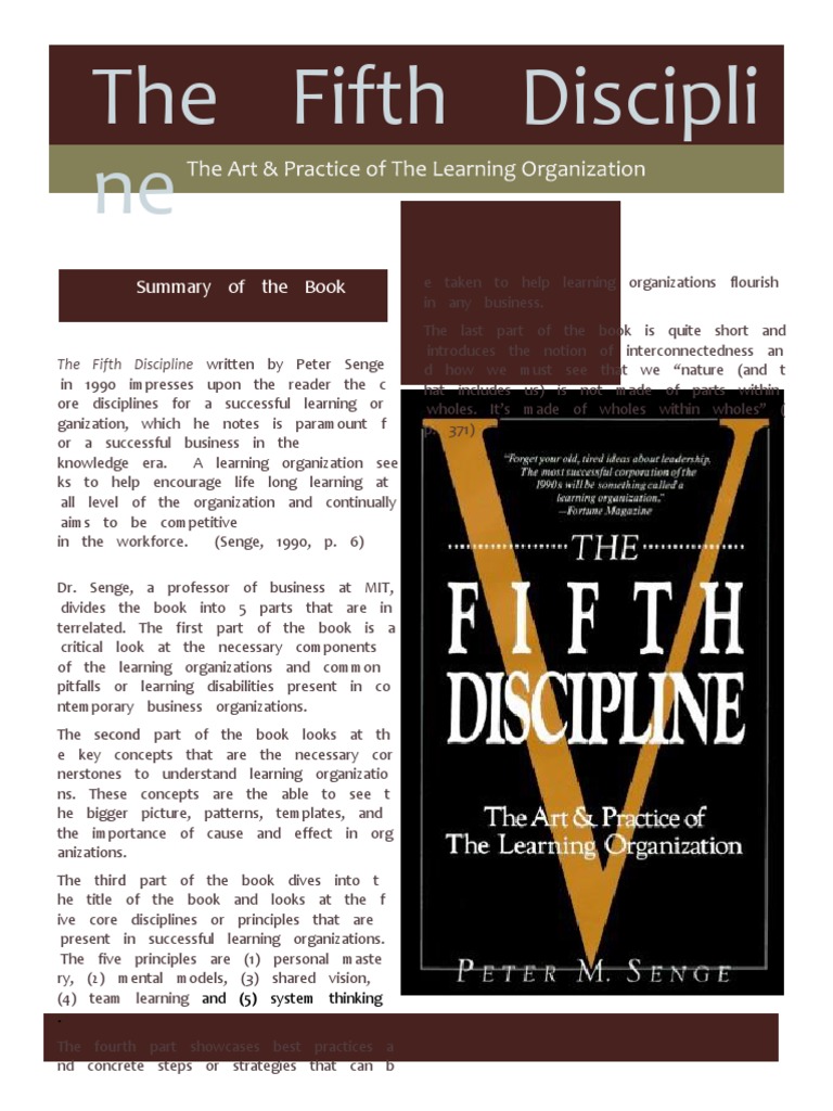 002 - The Fifth Discipline - Summary | PDF | Learning | Epistemology