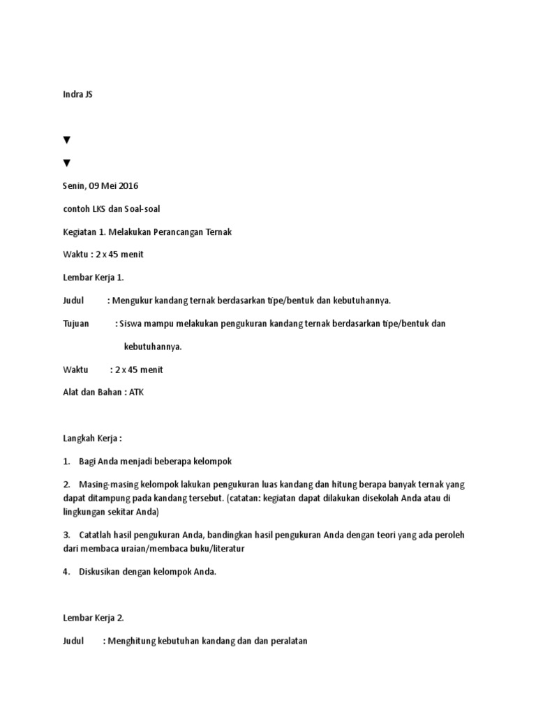Contoh LKS | PDF