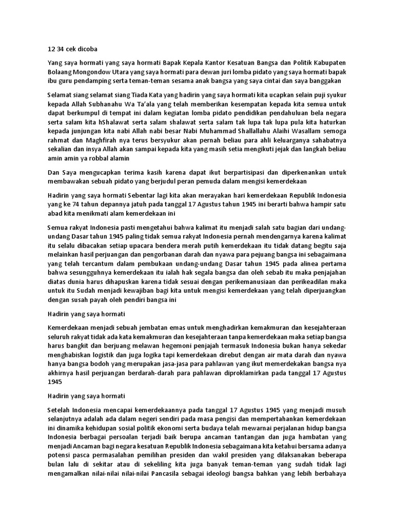 Peran Pemuda Dalam Mengisi Kemerdekaan | PDF