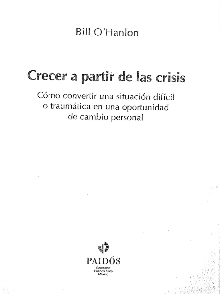 Libro Crecer A Partir de La Crisis PDF | PDF