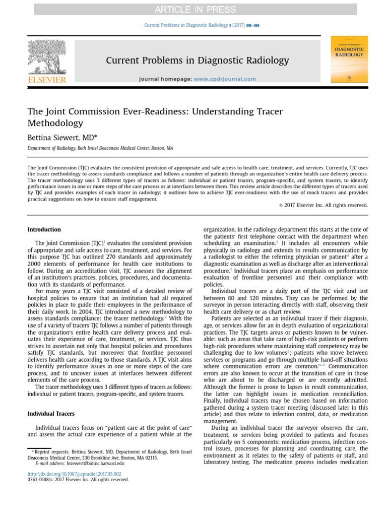 Patient Tracer Methodology - Radiology | Download Free PDF | Joint ...