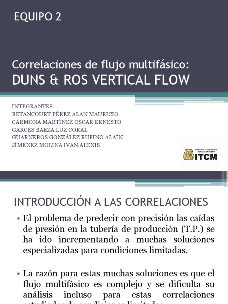 Correlaciòn de Duns y Ros para Flujo Vertical | PDF | Líquidos | Gases