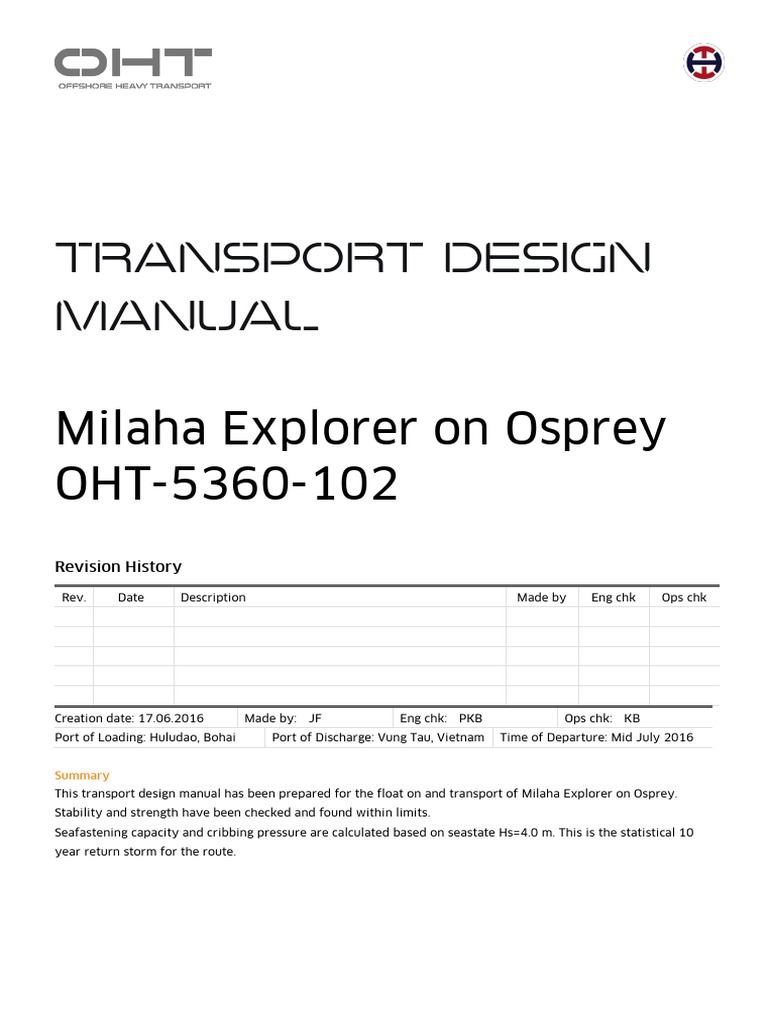 OHT 5360 102 Transport Design Manual R00 | PDF | Marine Salvage | Ships