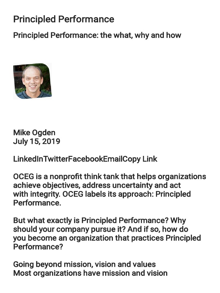 Principled Performance | PDF | Bp | Integrity