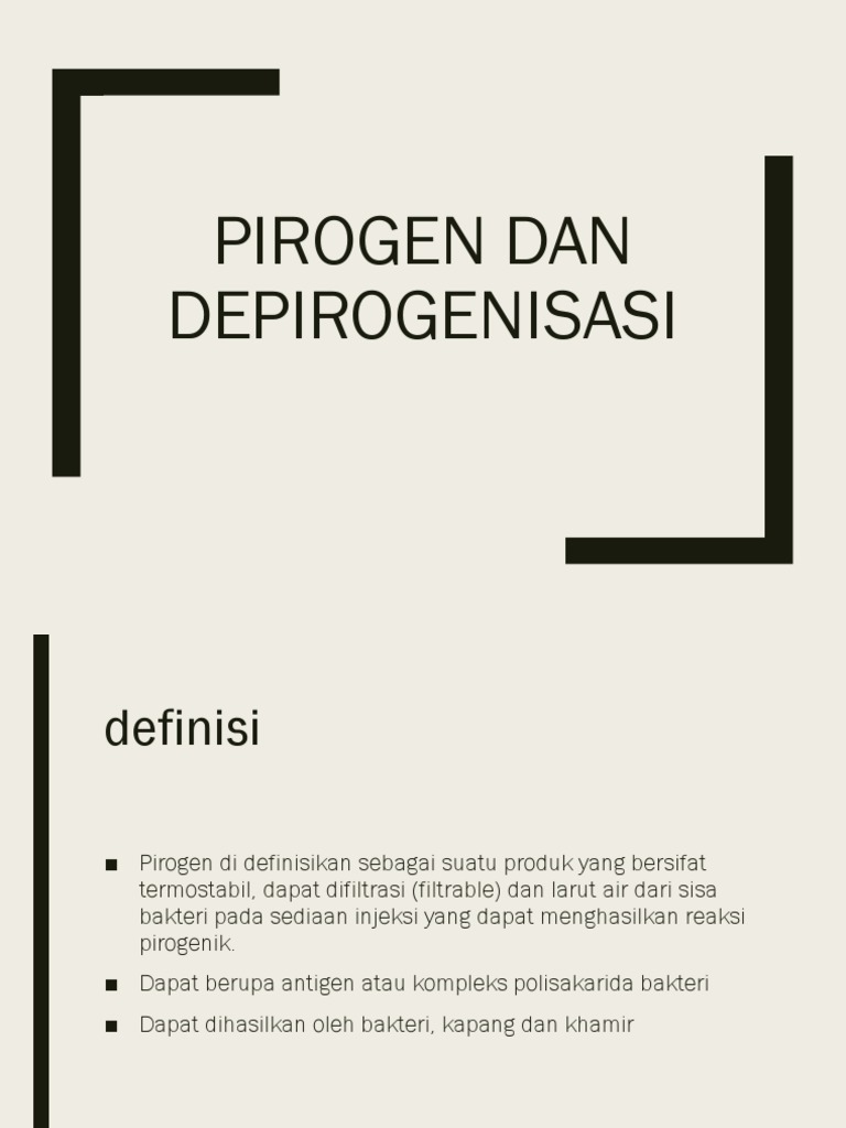 Pirogen Dan Depirogenisasi | PDF