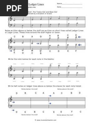 Ledger Lines Worksheet