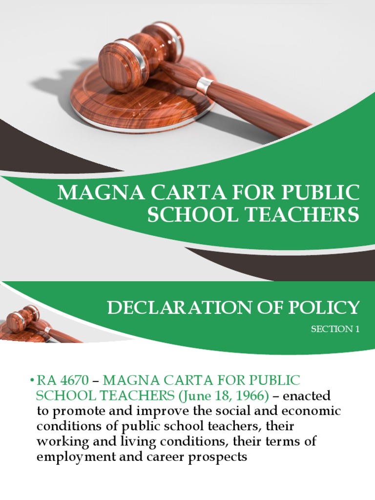 Magna Carta For Public School Teachers | PDF | Teachers | Salary
