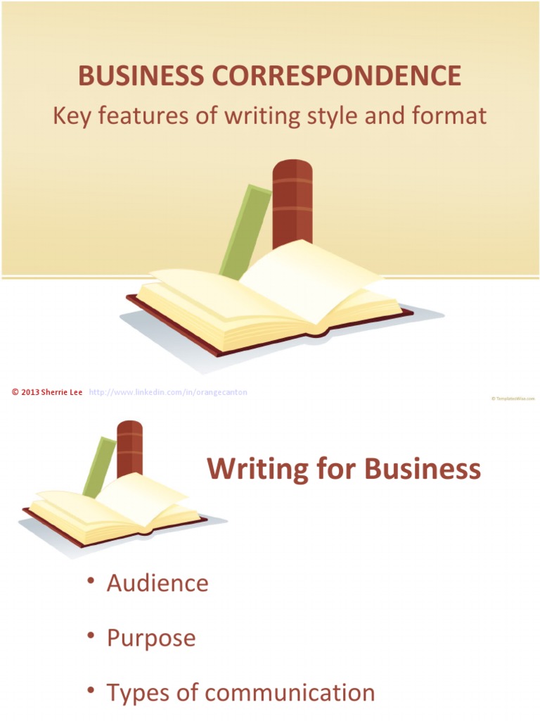 Business Correspondence: Key Features of Writing Style and Format | PDF ...