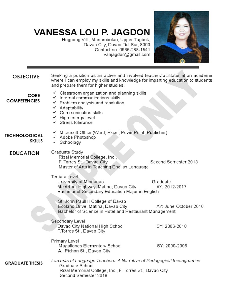 Sample Resume | PDF | Students | Educational Stages