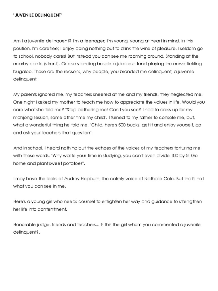 Declamation Pieces | Download Free PDF | Juvenile Delinquency