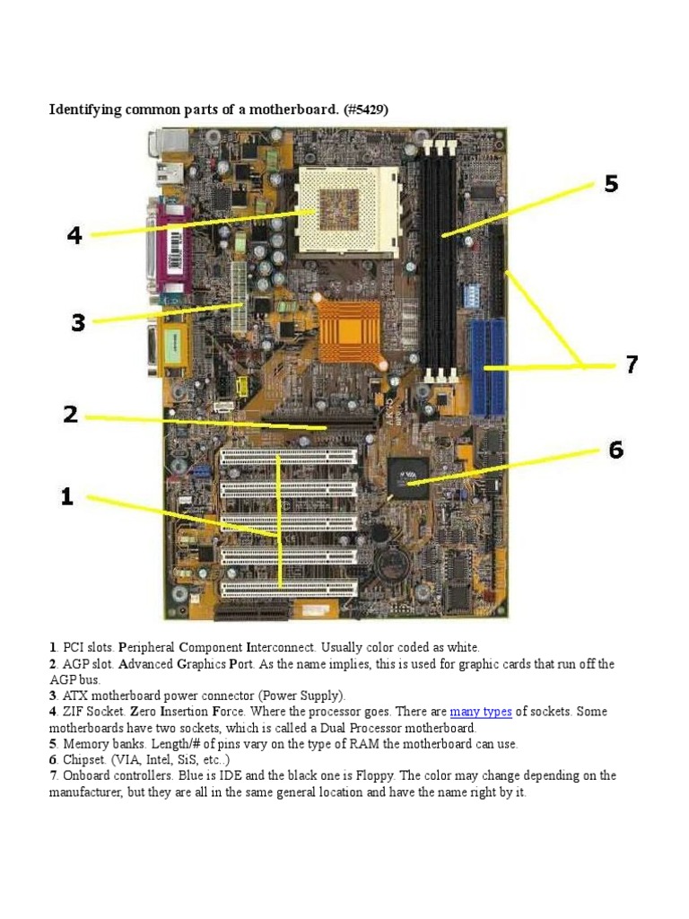 Identifying Common Parts of A Motherboard | PDF