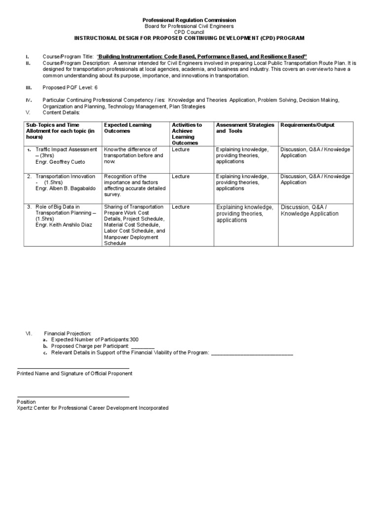 Civil Engineers' CPD Seminar | PDF | Instructional Design | Knowledge