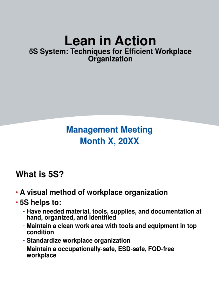 Lean in Action: 5S System: Techniques For Efficient Workplace ...