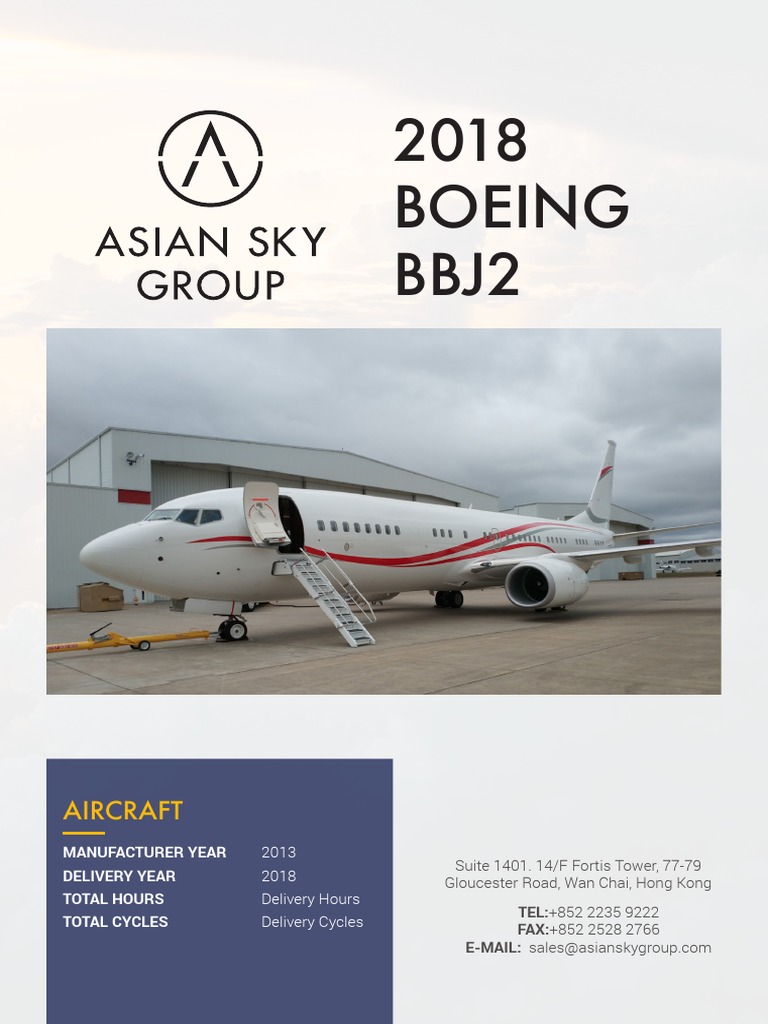 2018 Boeing BBJ2 Aircraft Overview | PDF | Avionics | Toilet