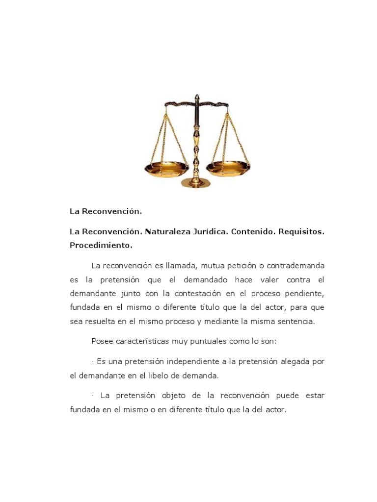 La Reconvención | PDF | Reconvención | Demanda judicial