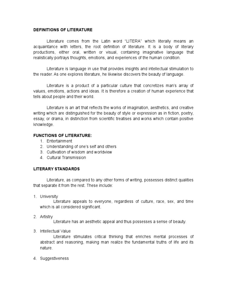 Introduction To Literature | PDF | Poetry | Narration