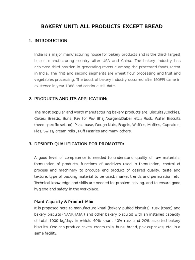 Bakery Project Report Overview | PDF | Bakery | Breads