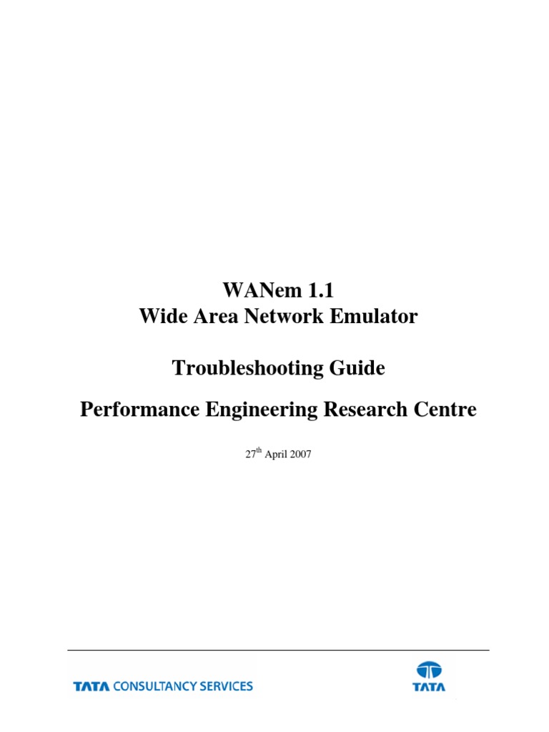 Wanem 1.1 Wide Area Network Emulator Troubleshooting Guide Performance ...