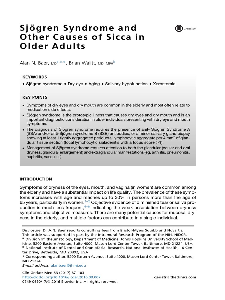 Sicca & Síndrome de Sjögren | PDF | Clinical Medicine | Diseases And ...