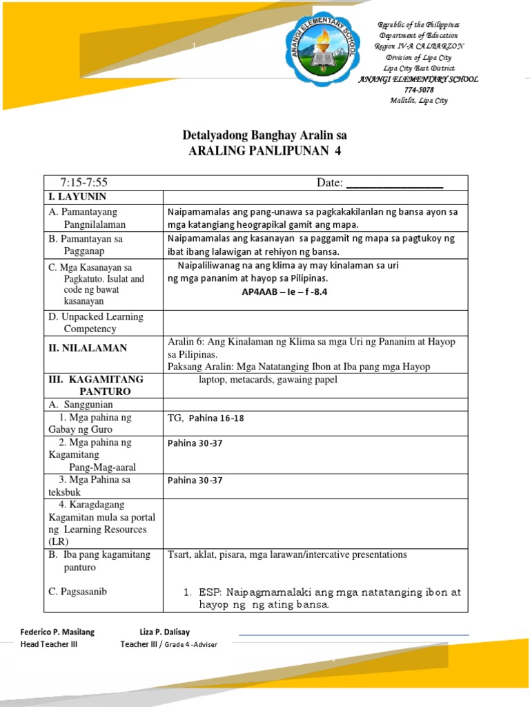 DLP Ap - Cot 1 | PDF