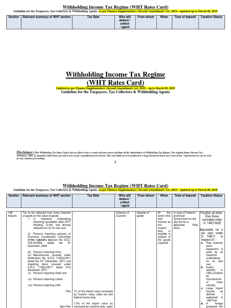 Tax Card | PDF | Taxation In The United States | Income Tax