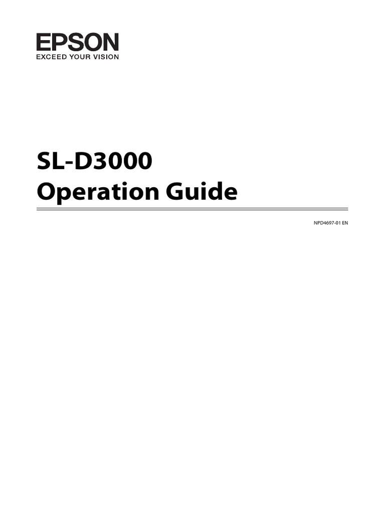 SL-D3000 Operation Guide | PDF | Printer (Computing) | Waste